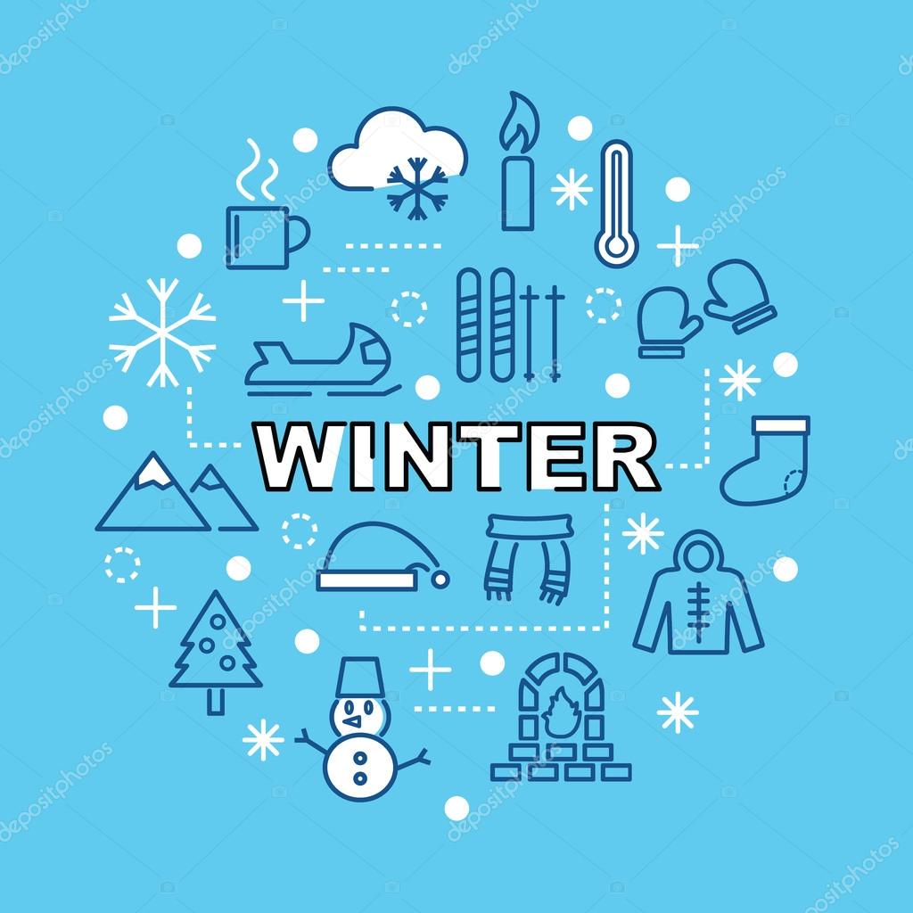 Winter minimal outline icons Stock Vector by ©tulpahn 108415130