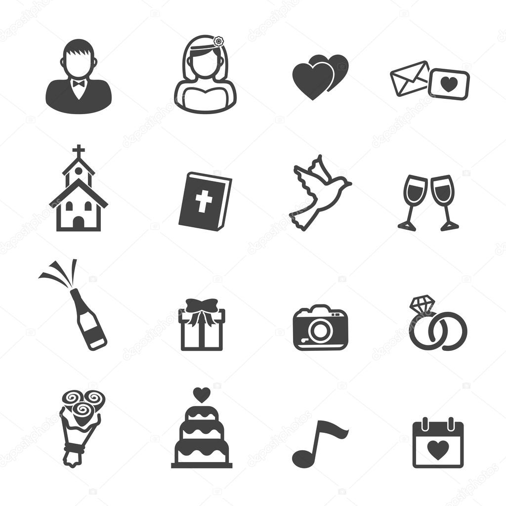 Wedding ceremony icons — Stock Vector © tulpahn #53495533