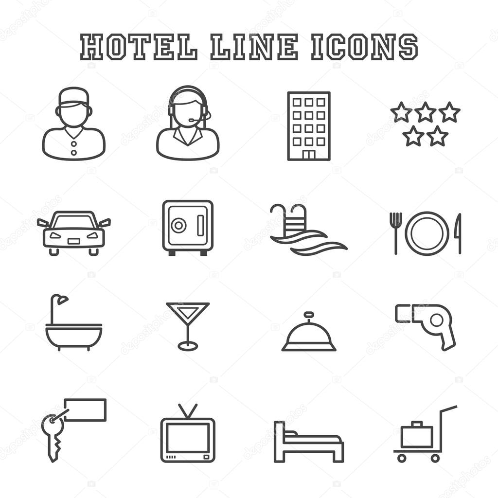Hotel line icons Stock Vector Image by ©tulpahn #66360201