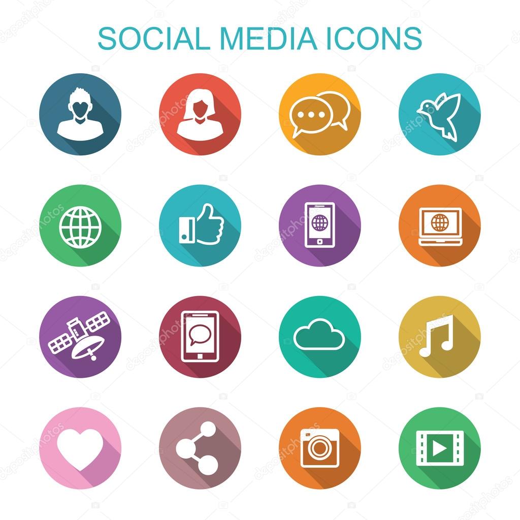 Social media long shadow icons Stock Vector Image by ©tulpahn #93205102