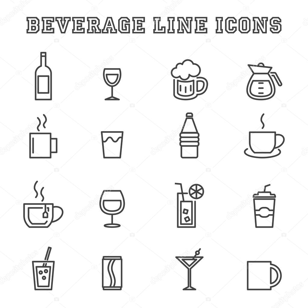 Beverage line icons Stock Vector by ©tulpahn 97860354