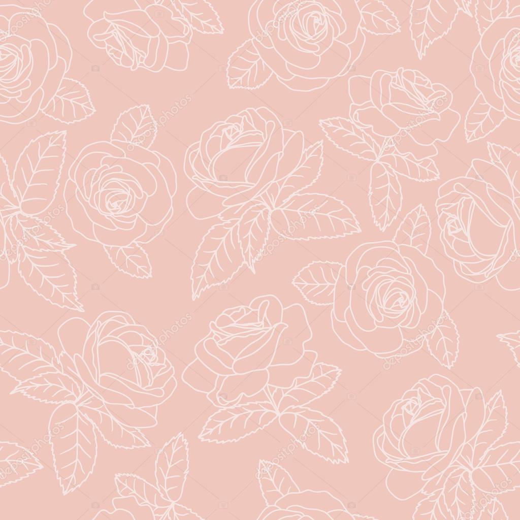 Pink outline roses ⬇ Vector Image by © Prikhnenko | Vector Stock 119363548