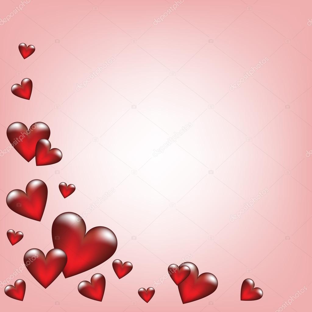 Fondo rosa con corazones de vidrio Vector de stock #61511851 de ©Prikhnenko