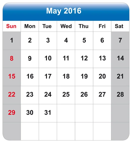 Hoja de calendario Febrero 2016 Vector de stock #83712526 de ©w20er