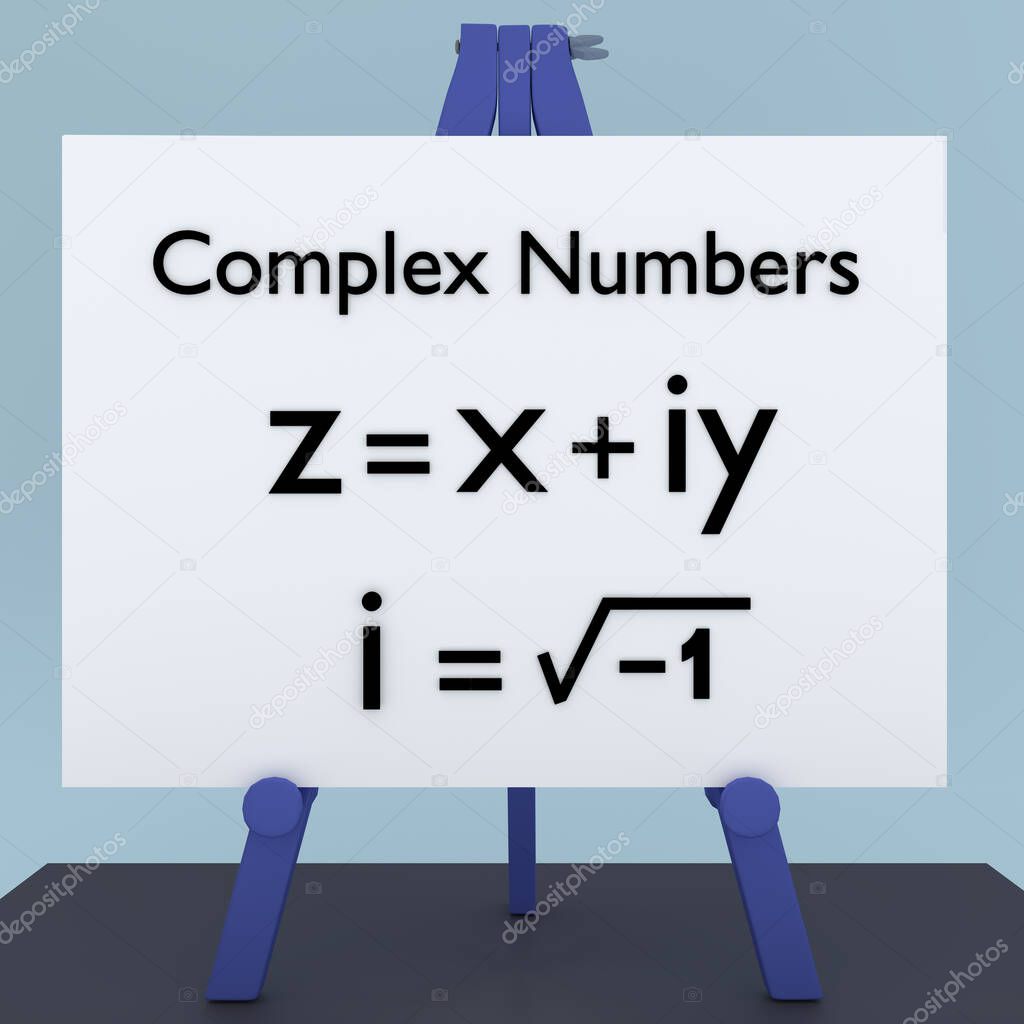 Ilustración 3D del título de Números Complejos, sobre la definición ...