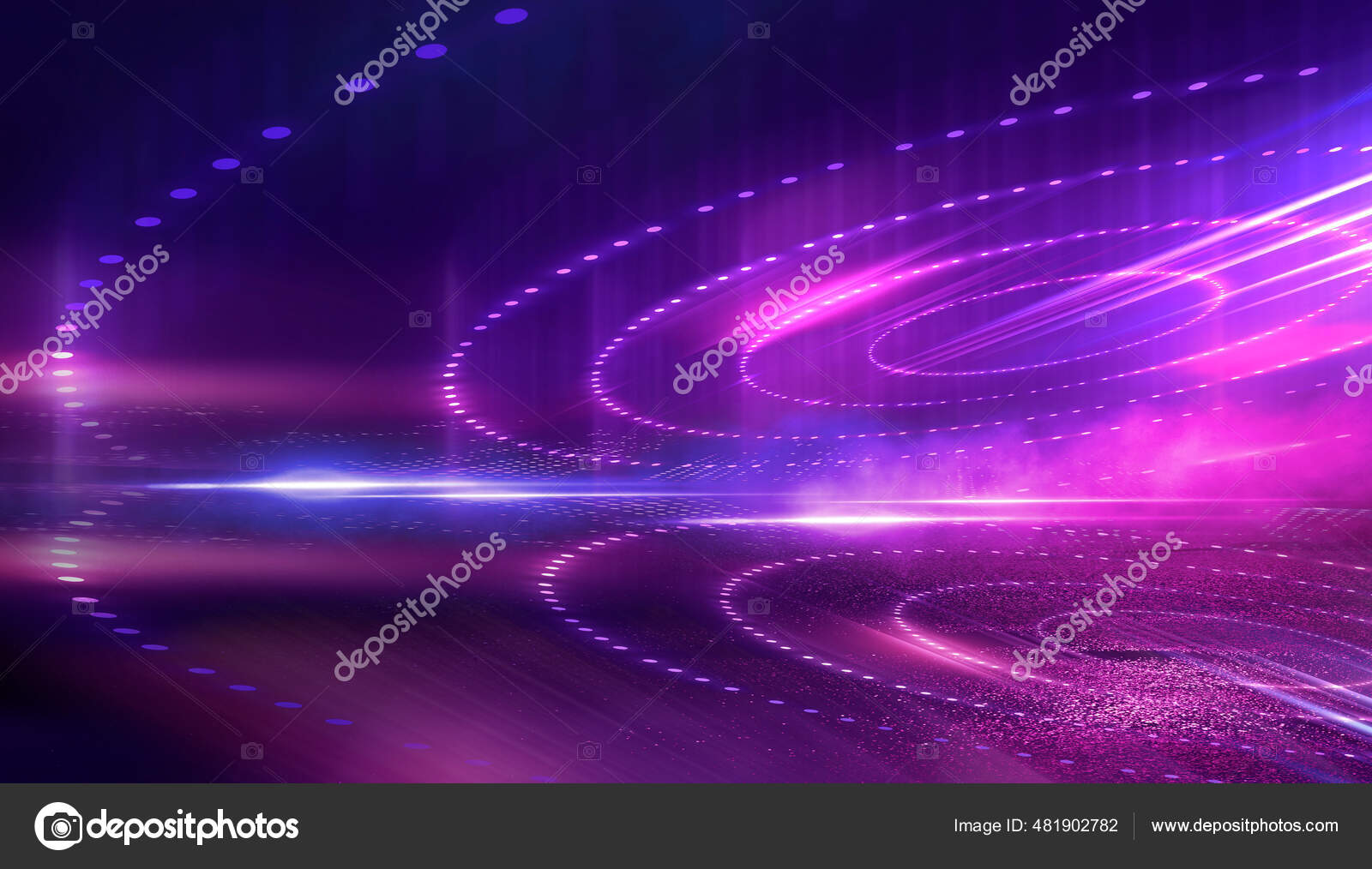 Abstract Neon Futuristic Background Distortion Light Rays Dark ...