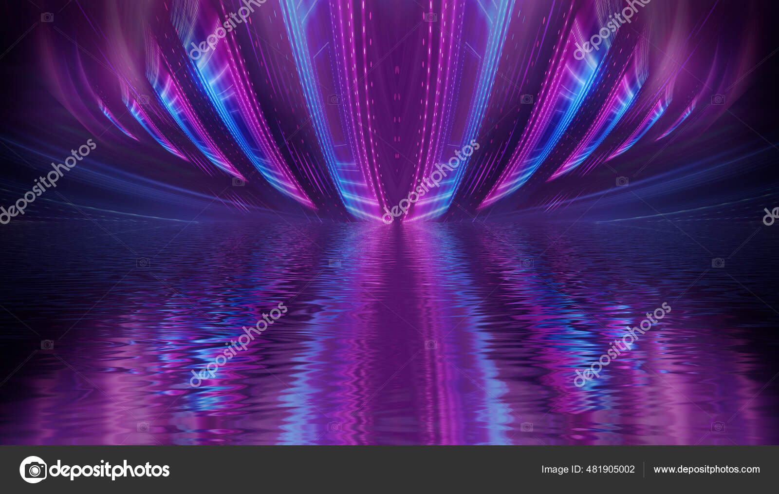 Abstract Neon Fundal Futurist Distorsiunea Razelor Lumină Scenă ...