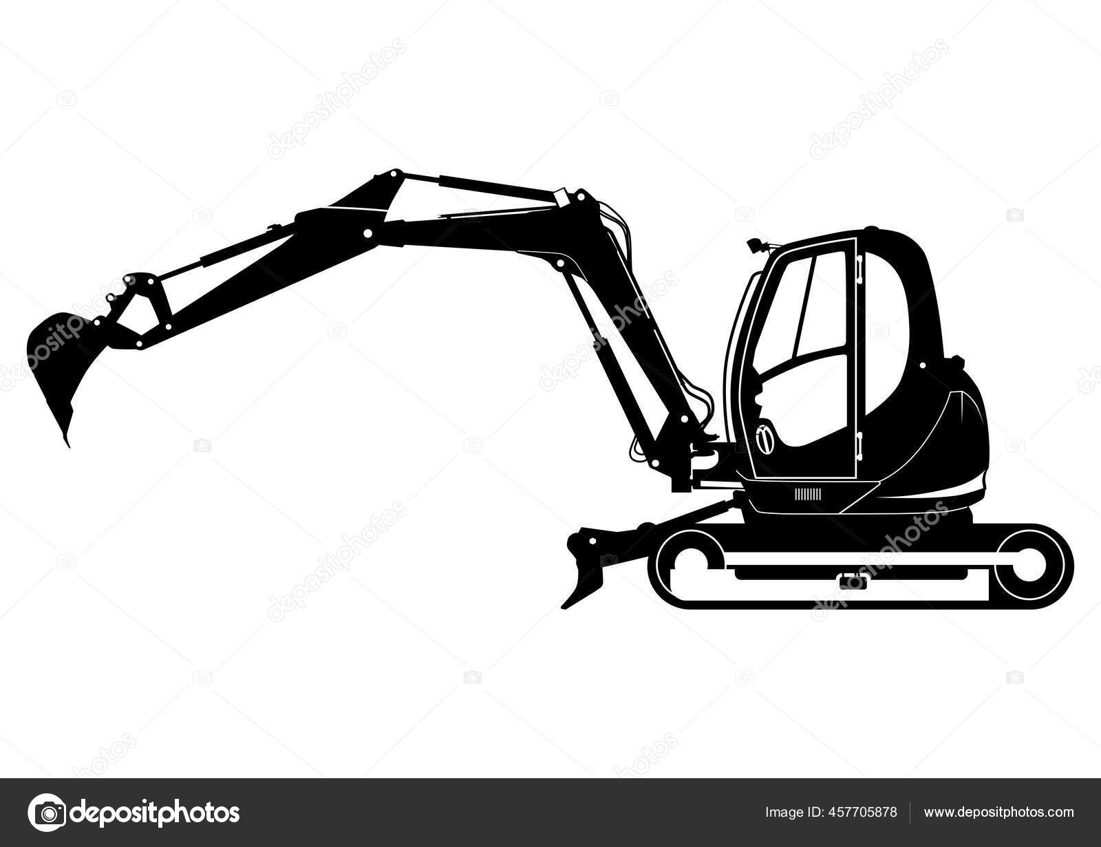 Excavator Silhouette Excavator Silhouette Vector Art, Icons, And