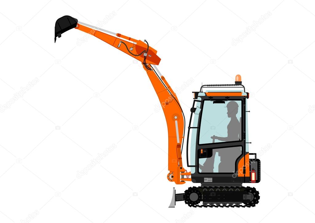 Compact excavator Stock Vector by ©norsob 56577725