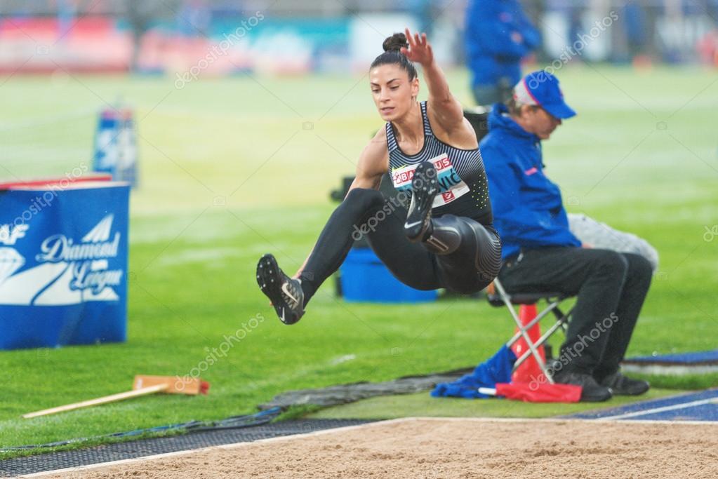 Uzun atlama Salon Atletizm Diamond League St Ivana Spanovic — Stok ...
