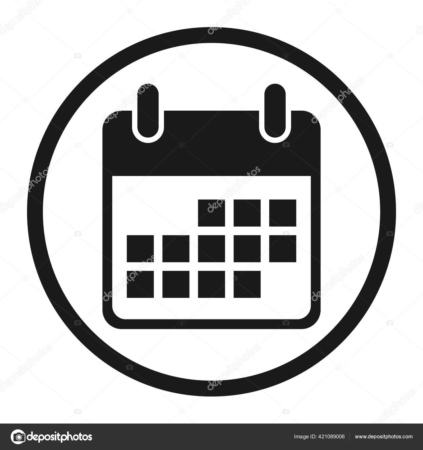 Calendar Icon Date Event Symbol Isolated White Background Vector Web ...