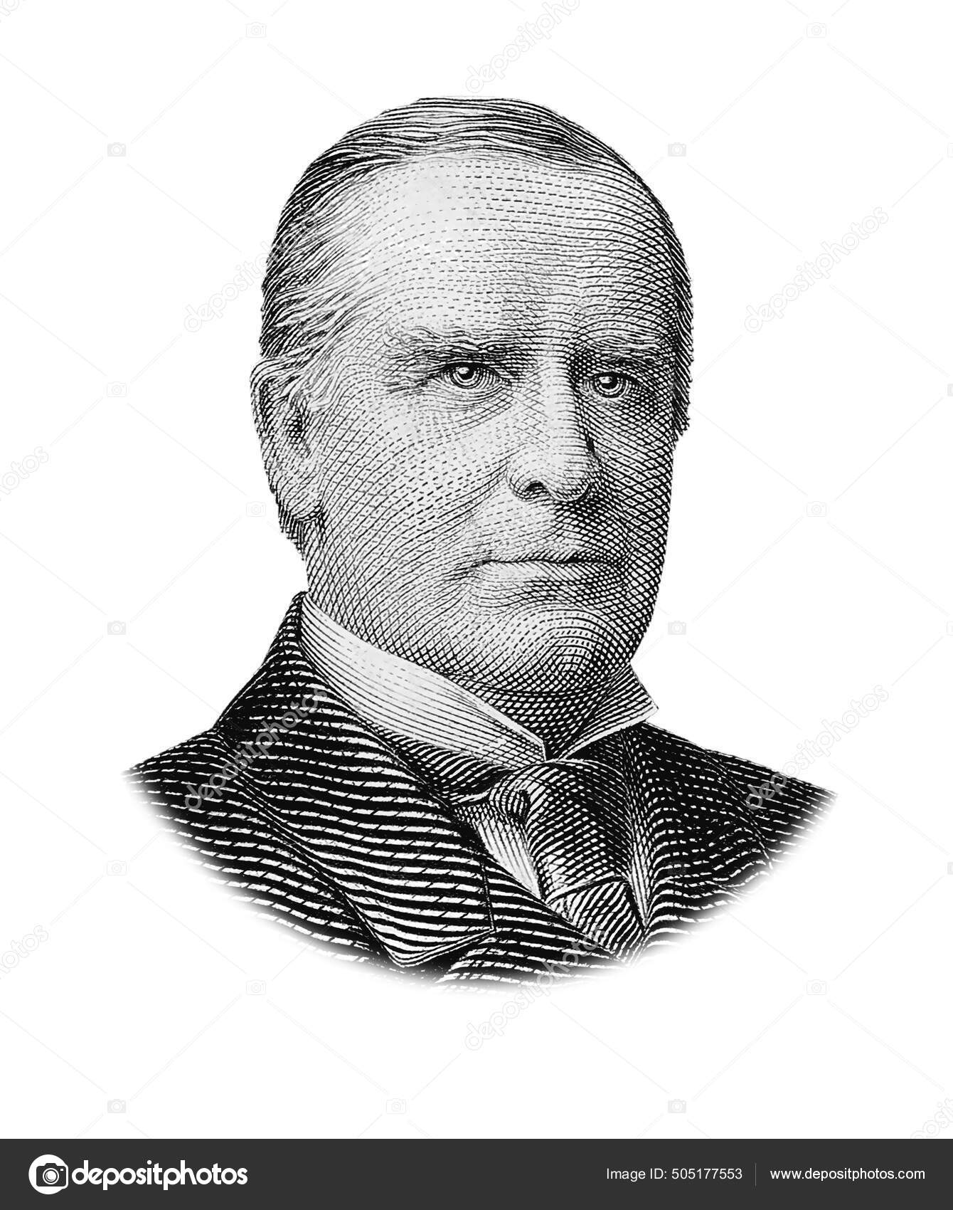 William Mckinley Portrait Isolated White Background — Stock Editorial ...