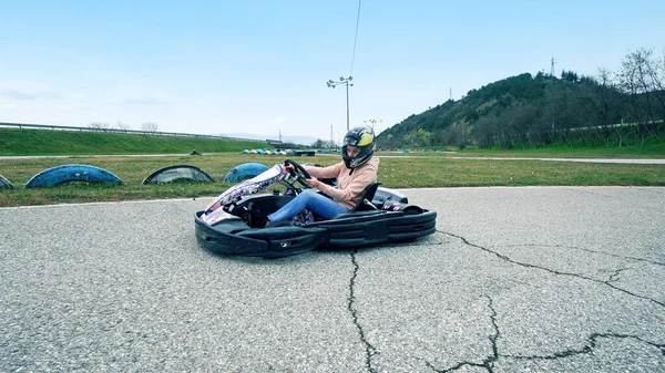Girl Drive Kart Karting Racing Track Stock Photo by ©zefart 453446042