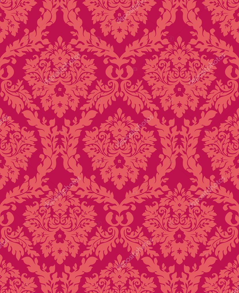 Damask seamless pattern red Stock Vector by ©Lilalove 54154391