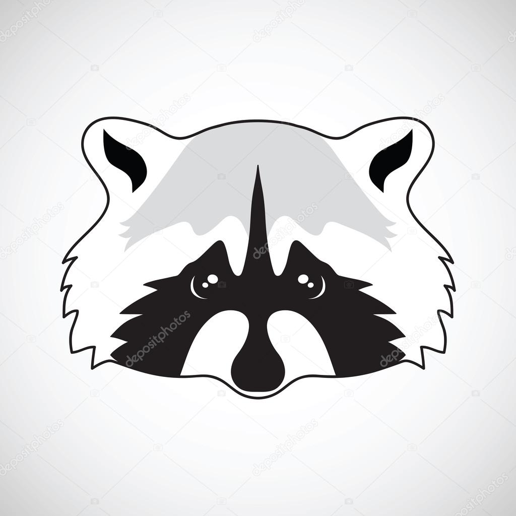 Simple Raccoon Face Cartoon