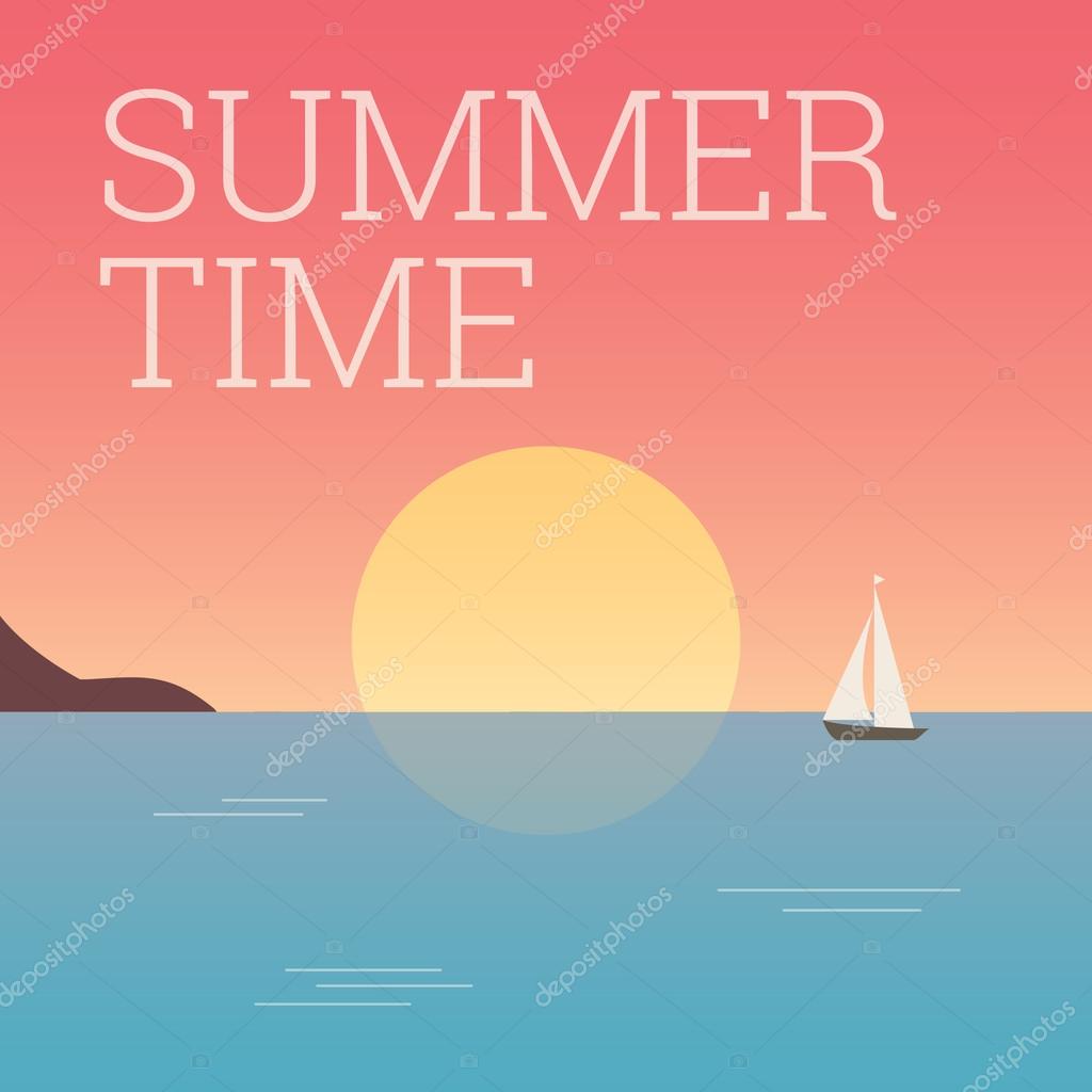 Landscape sunset, summertime title. Stock Illustration by ©thecorner ...