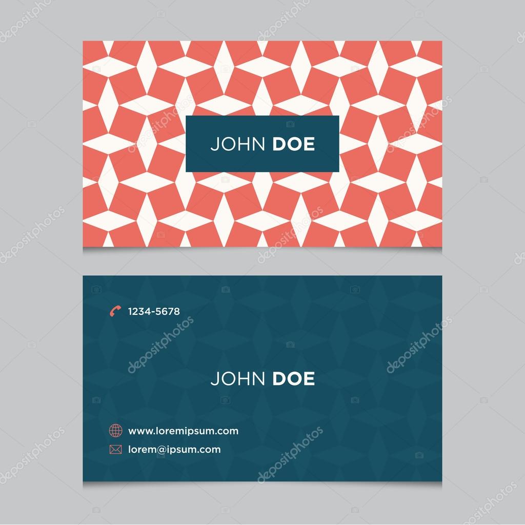 Business card template with background pattern Stock Vector Image by ...