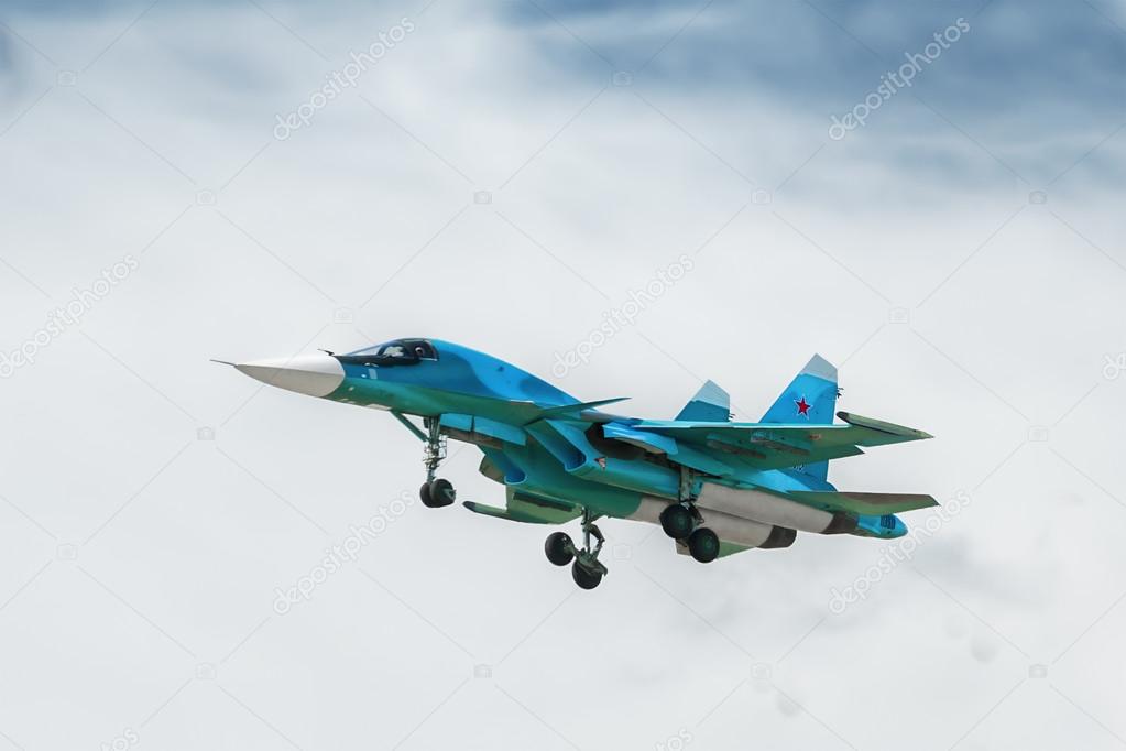 Modern russian jet fighter Su-34 — Stock Editorial Photo © Semion888 ...