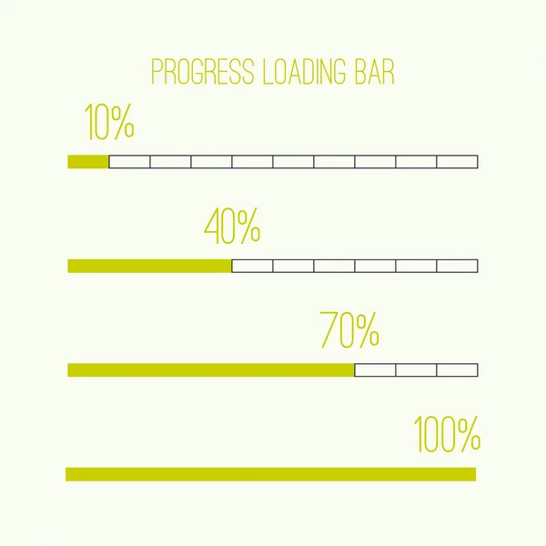 Set of progress loading bars from 0 to 100 percent complete, hand drawn ...