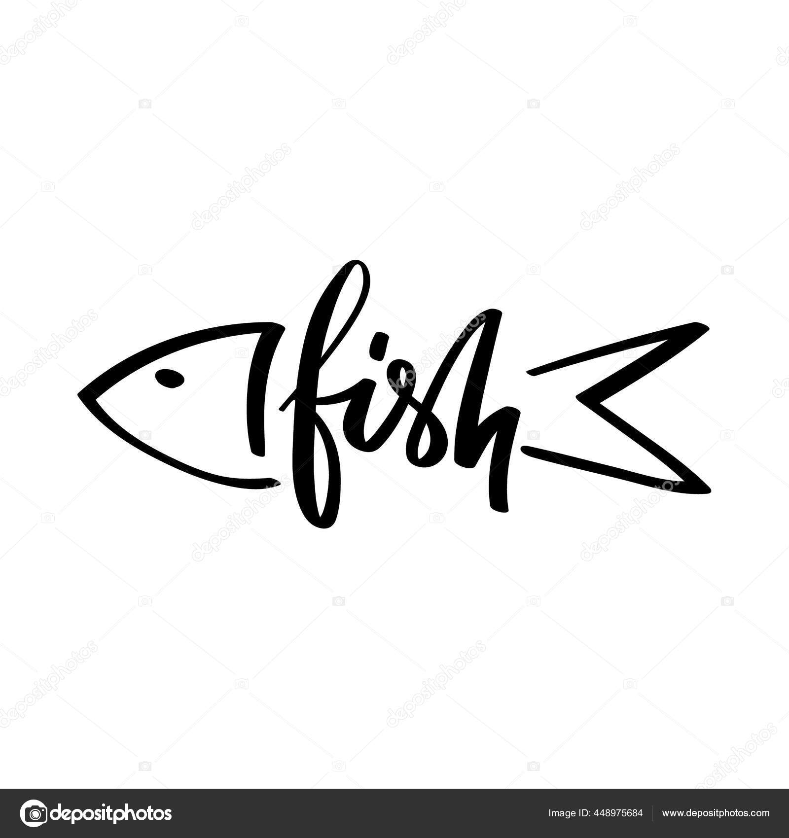 Vector lettering of the word fish. Stock Vector by ©sumkinn 448975684