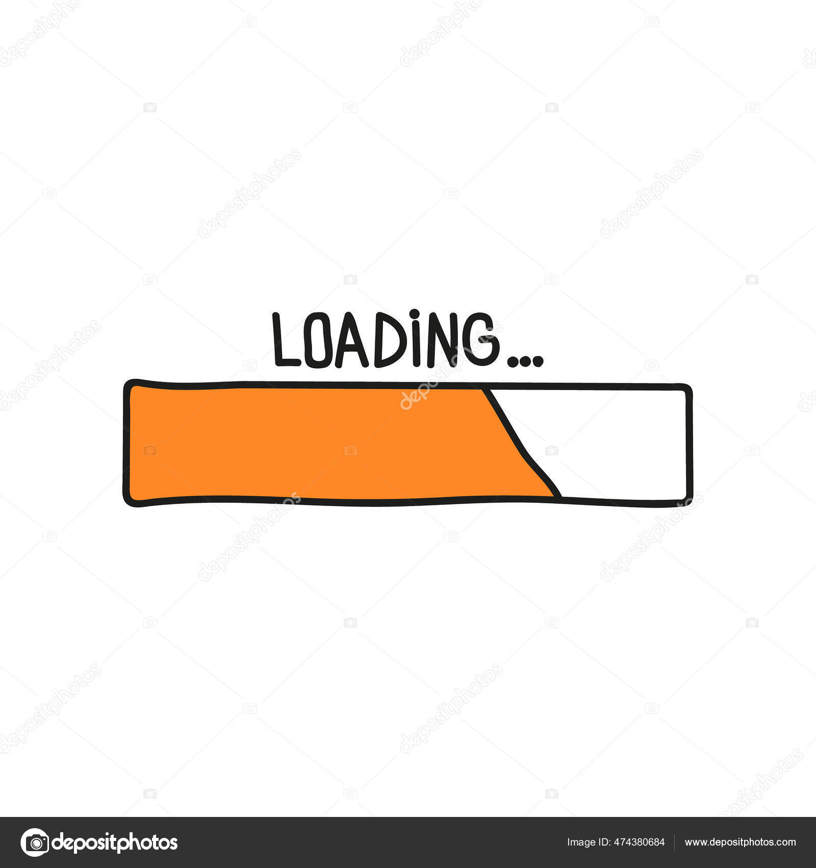 Loading bar doodle icon. Stock Vector by ©sumkinn 474380684