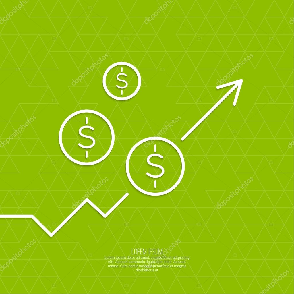 The graph shows the growth and profit. Stock Vector Image by ©sumkinn ...