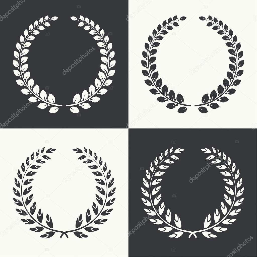 Vector circular laurel wreath. Stock Vector by ©sumkinn 87079574