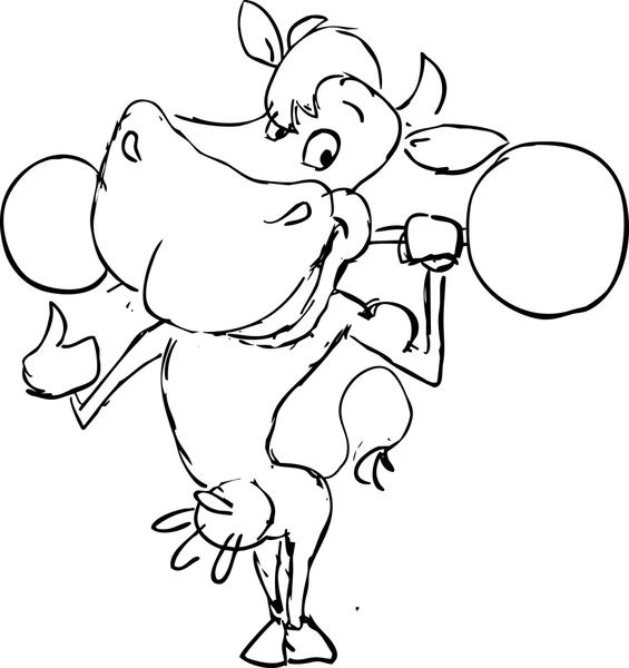 Funny cow jumping - vector cartoon illustration Stock Vector by ...