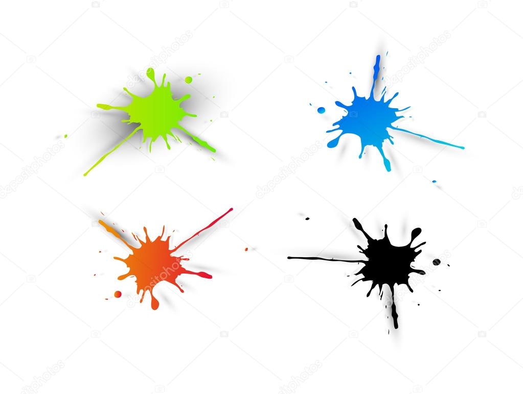 Vector set of colored blots on the white background Stock Vector by ...