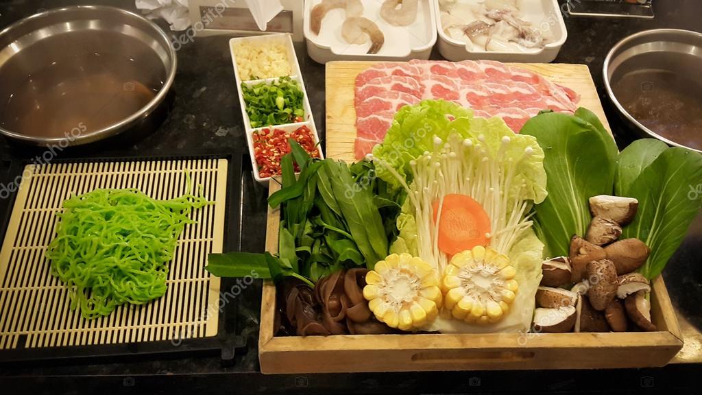 Shabu shabu food in restaurant, Japanese food. — Stock Photo ... Shabu shabu food in restaurant, Japanese food. — Stock Photo ...