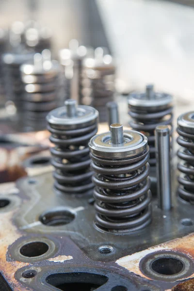 Model of a vehicle engine, engine exhaust valve and intake valve ...