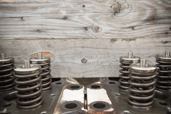 Model of a vehicle engine, engine exhaust valve and intake valve ...