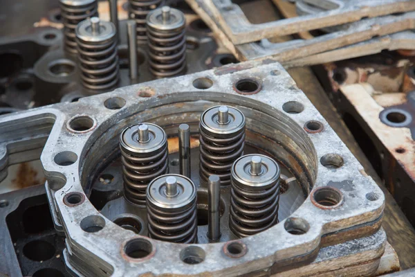 Model of a vehicle engine, engine exhaust valve and intake valve ...