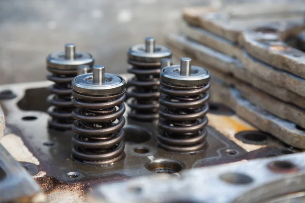 Model of a vehicle engine, engine exhaust valve and intake valve ...