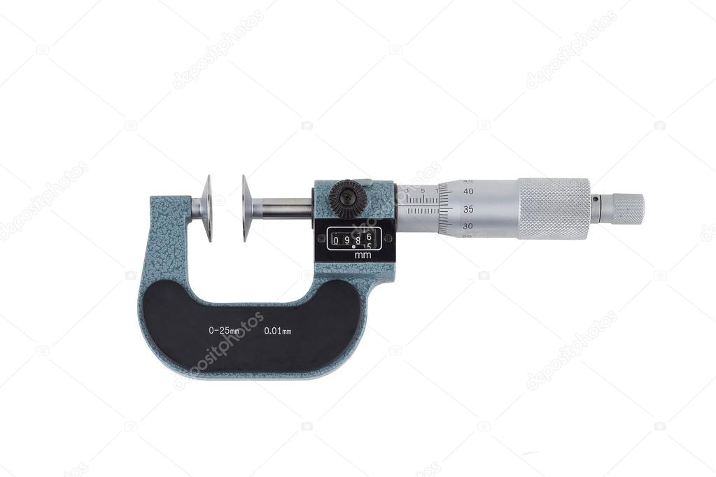 Precision theme showing a micrometer isolated on white with clipping ...