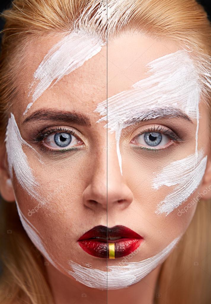 Retouching process before and after photo retouch Stock Photo by ...