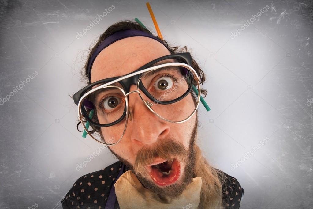 Bearded Crazy Person Lunatic — Stock Photo © ezumeimages #101178504