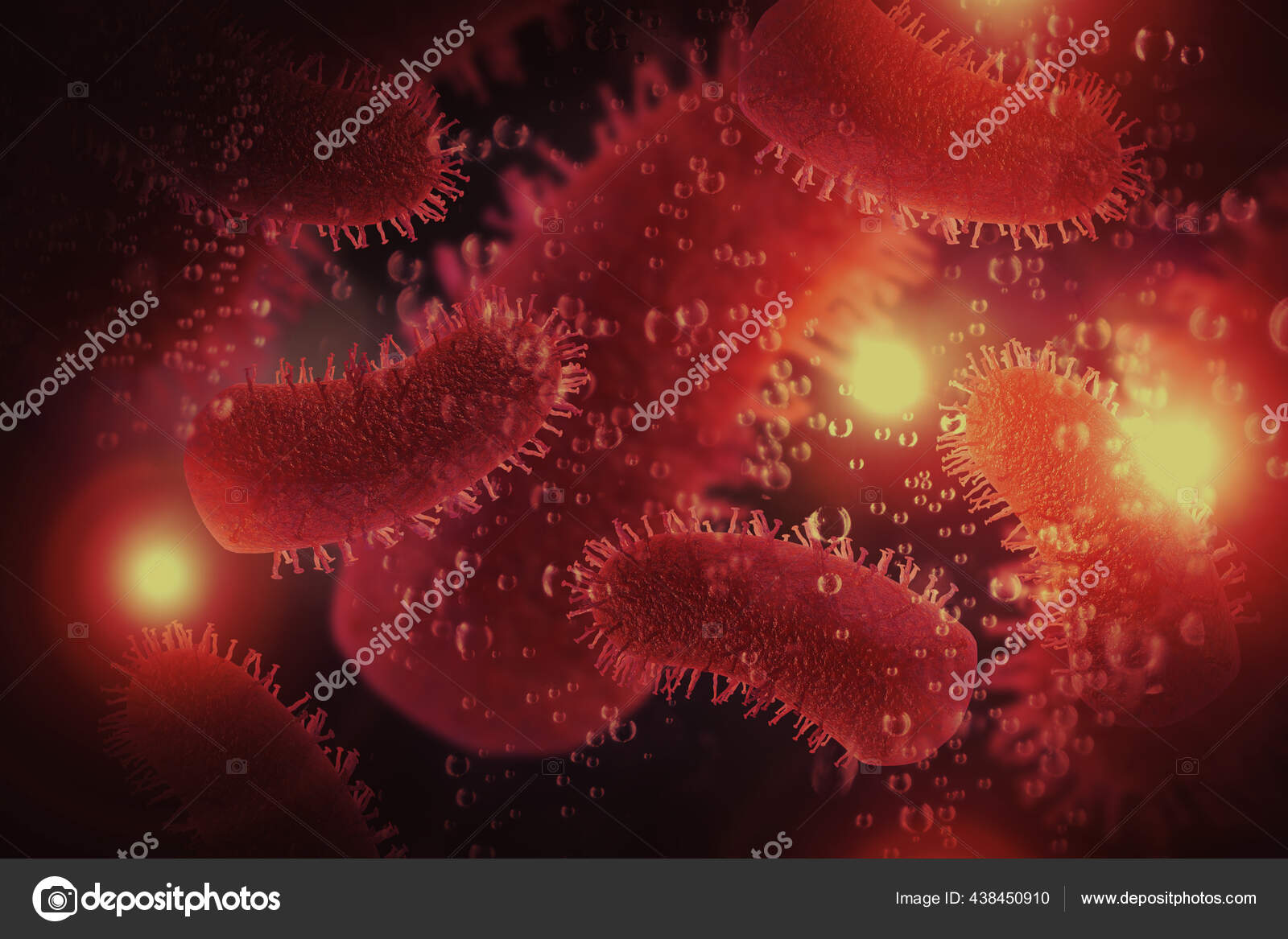 Rabies Virus Microscopic Cells Pink Background Illustration Stock Photo ...