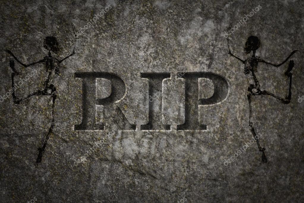 새겨진된 묘비 Rip 해골 — 스톡 사진 © ezumeimages #81906938