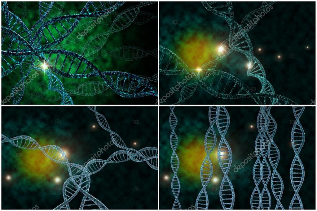DNA Strand Collage — Stock Photo © ezumeimages #85618394