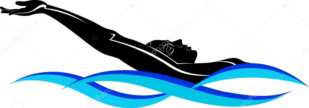 Freestyle Swimmer Black Silhouette. Sport swimming Stock Vector by ...
