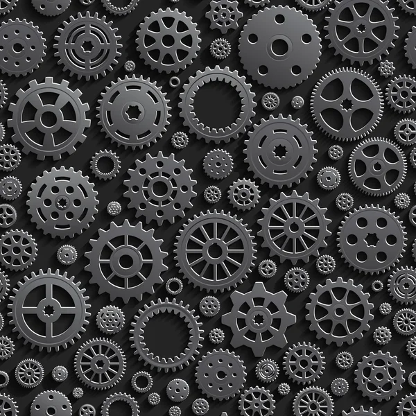 Creative Black Gears 3d Seamless Pattern Background. Stock Vector Image ...