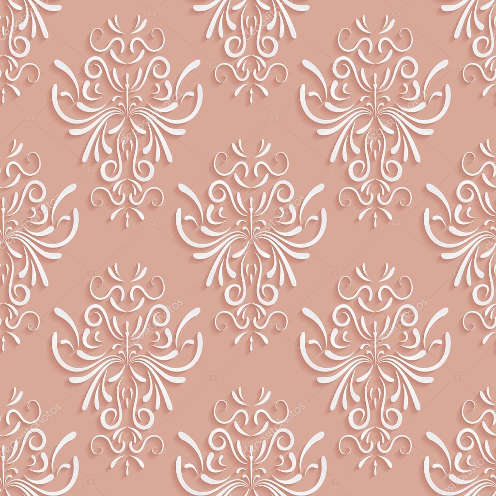 Beige Seamless Background with 3d Floral Pattern Stock Vector Image by ...