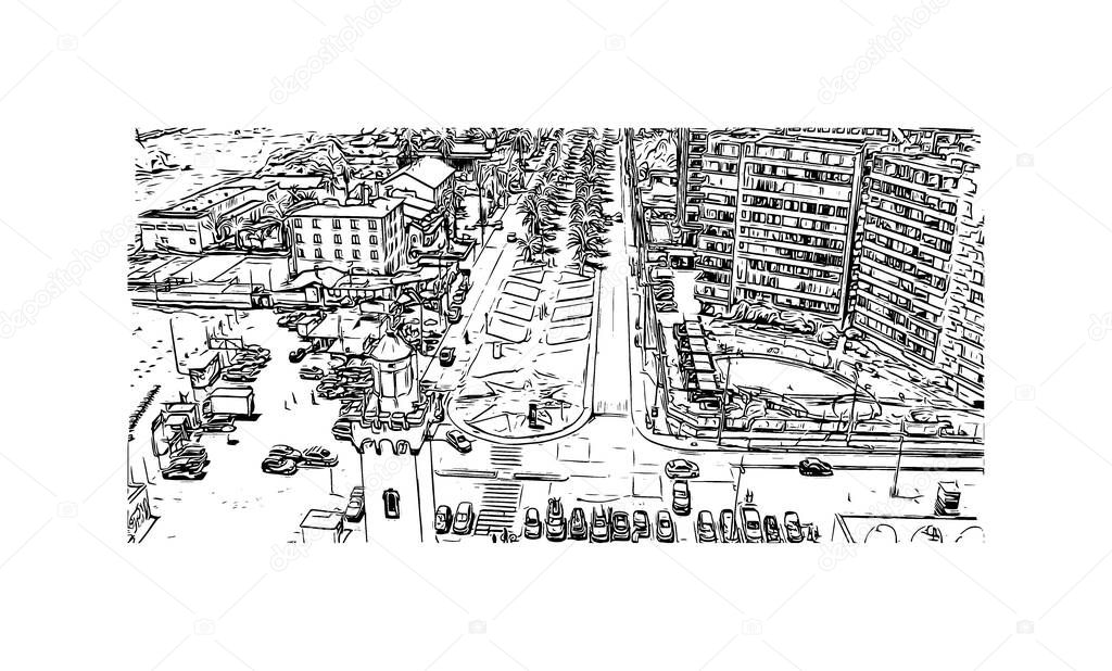 Imprimir Vista del edificio con hito de Coquimbo es la ciudad de Chile ...