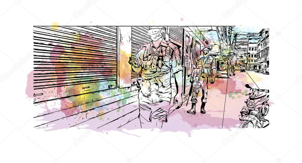 Imprimir Vista del edificio con el hito de Dimapur es una ciudad en la ...