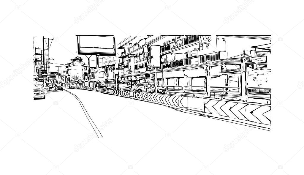 Imprimir Vista del edificio con el hito de Dimapur es una ciudad en la ...