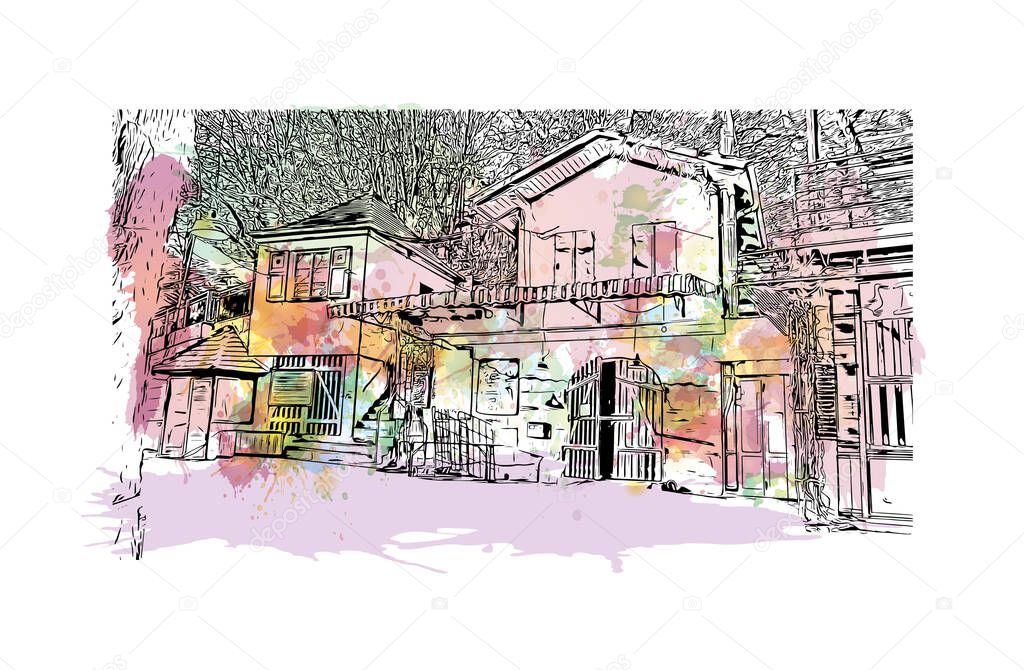 Imprimir Vista del edificio con el hito de Erlangen es la ciudad en ...