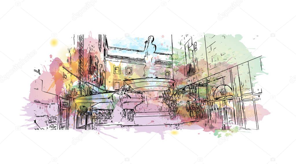 Imprimir Vista del edificio con hito de Catania es la ciudad en Italia ...