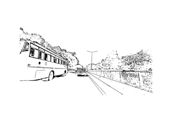 Indian Bus Stand Sketch