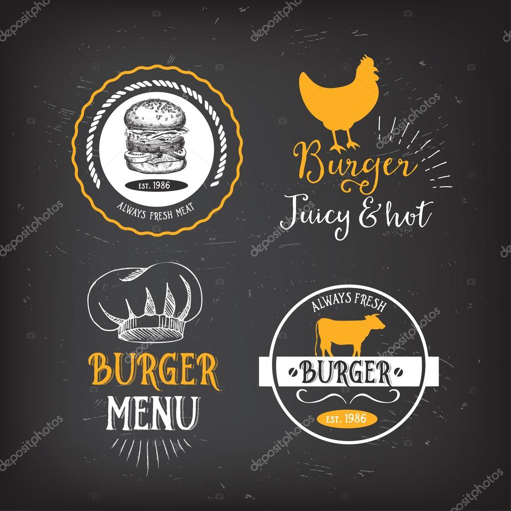 Burger menu restaurant badges Stock Vector by ©Marchi 102211404